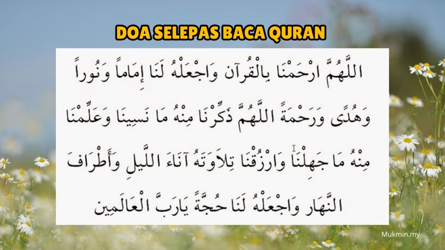 Doa Sebelum Dan Selepas Baca Quran - MUKMIN.MY