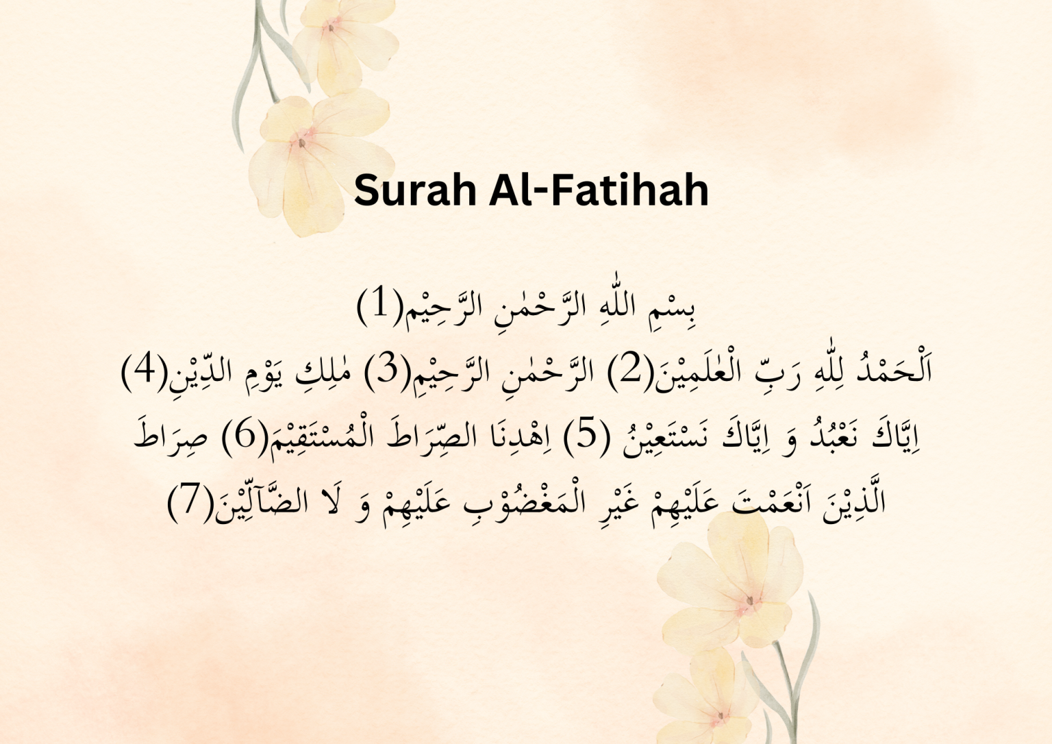 Surah Al-Fatihah : Ayat, Lafaz Rumi dan Maknanya - MUKMIN.MY