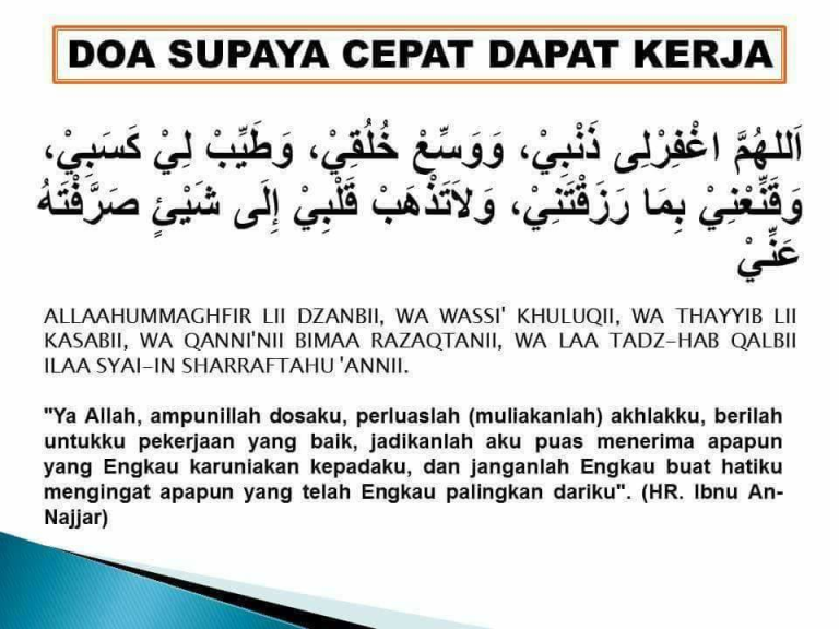 Kumpulan Doa Dapat Kerja - Amalkan Setiap Hari - MUKMIN.MY